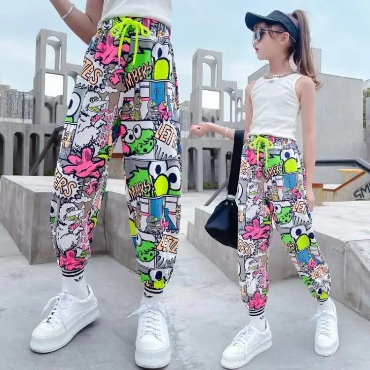 Streetwear Legging For Girls Loose Pants Children Wide Leg Pants Kids ...