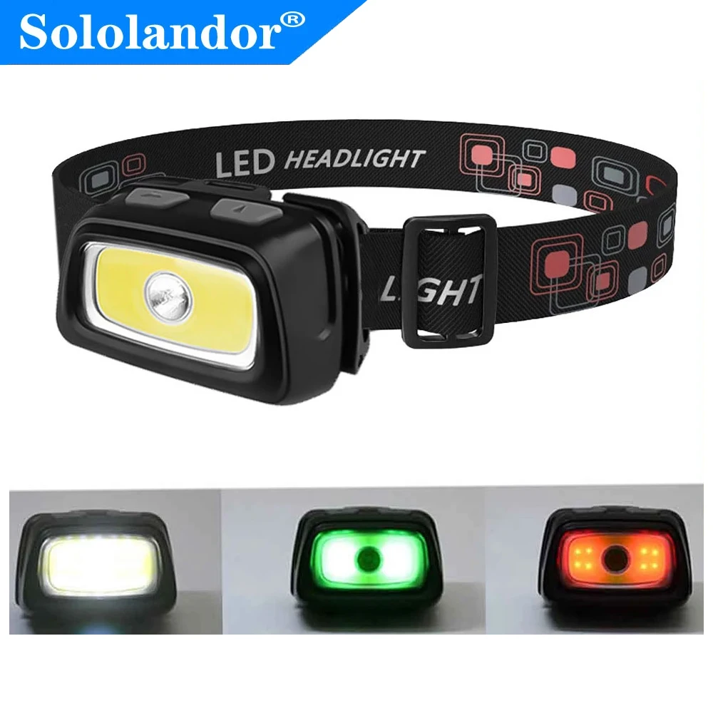 SOLOLANDOR Mini Headlamp 200LM LED Waterproof IPX4 AAA Headlight Red ...