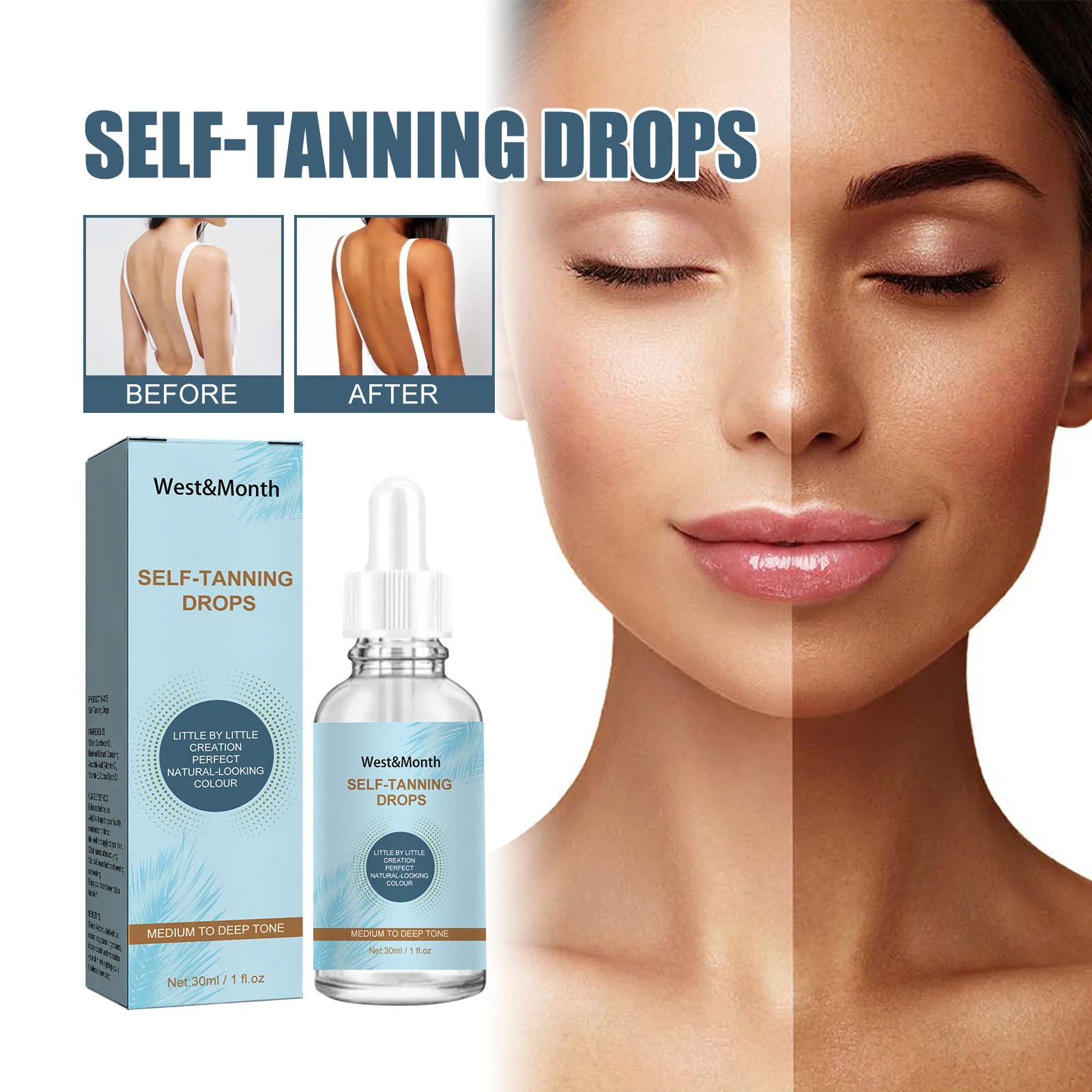 30ml Self Tanning Essence Outdoor Tanning Body Skin Hydration ...