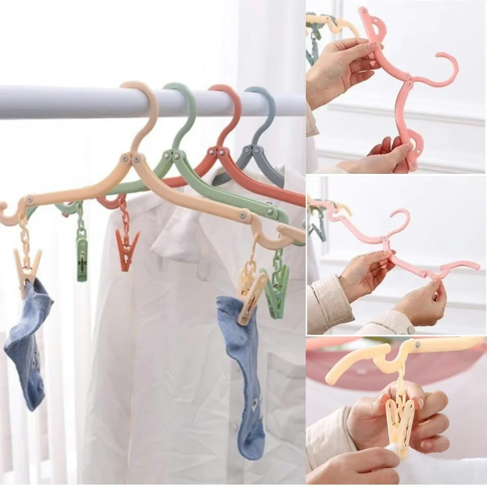 Travel-Portable-Folding-Hanger-Space-Saving-Travel-Hangers-with-Clips ...