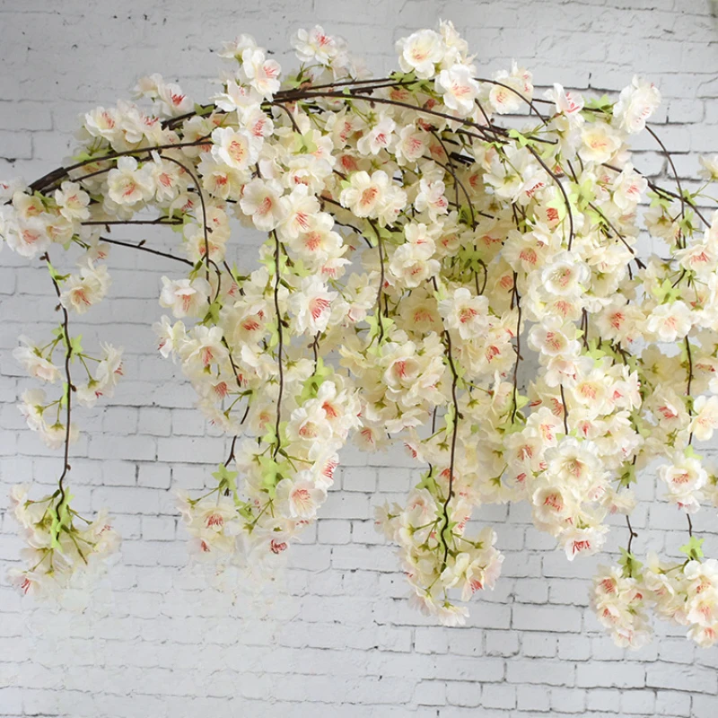 140CM-Artificial-Cherry-Blossom-High-Branch-Hanging-Cherry-Blossom-Home ...