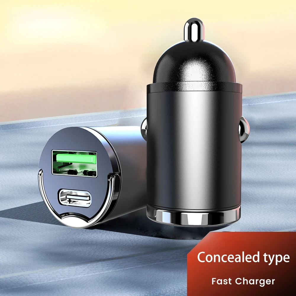 200W-Dual-Ports-Mini-USB-Car-Charger-Super-Fast-Charging-Cigarette ...