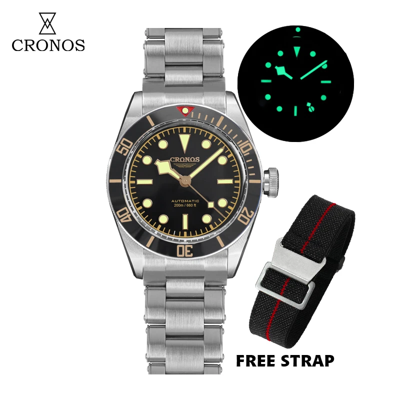 Cronos Luxury Men Watch 40mm Diver BB58 Automatic Wristwatches Female ...