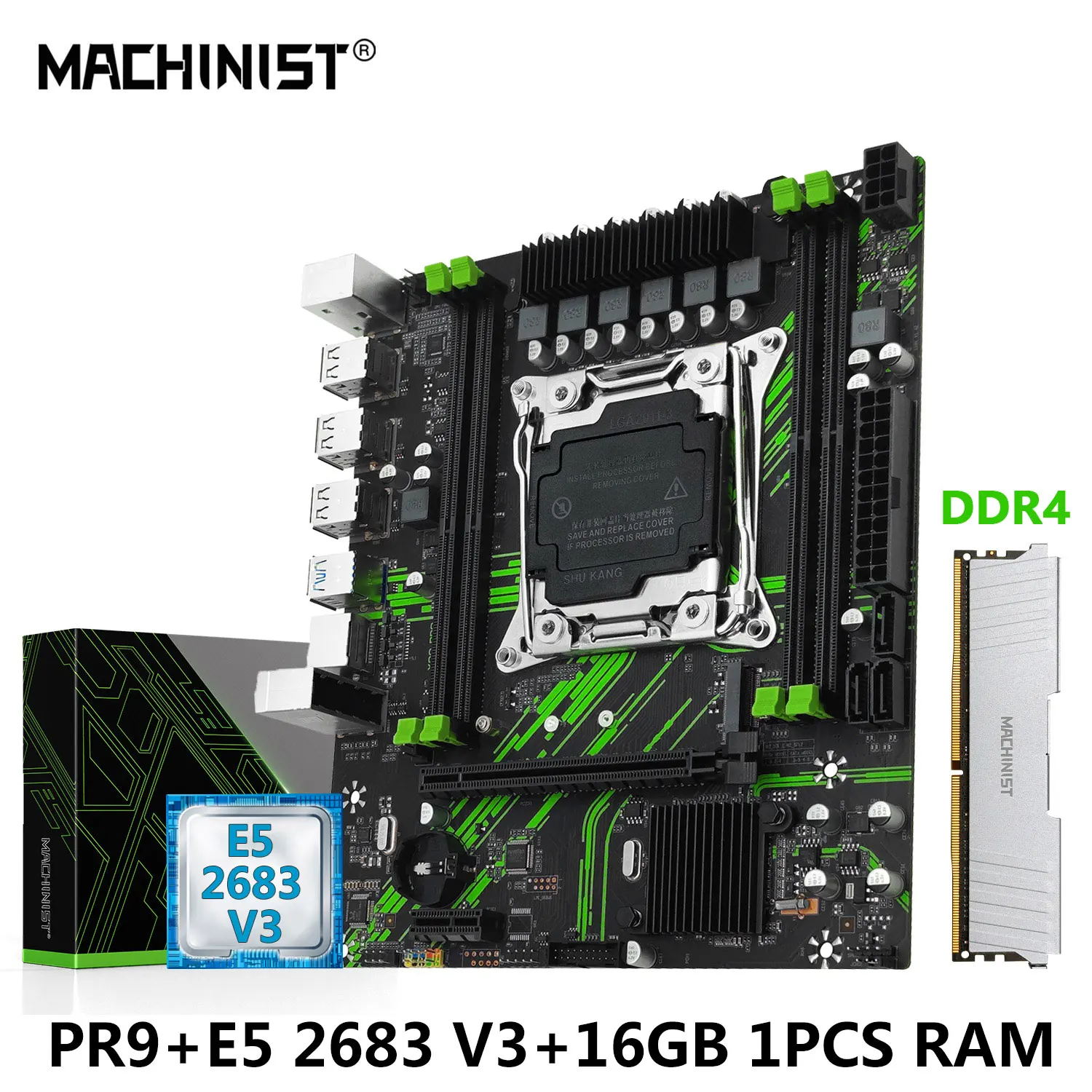 MACHINIST PR9 X99 Motherboard Kit Set LGA 2011-3 Xeon E5 2683 V3 ...