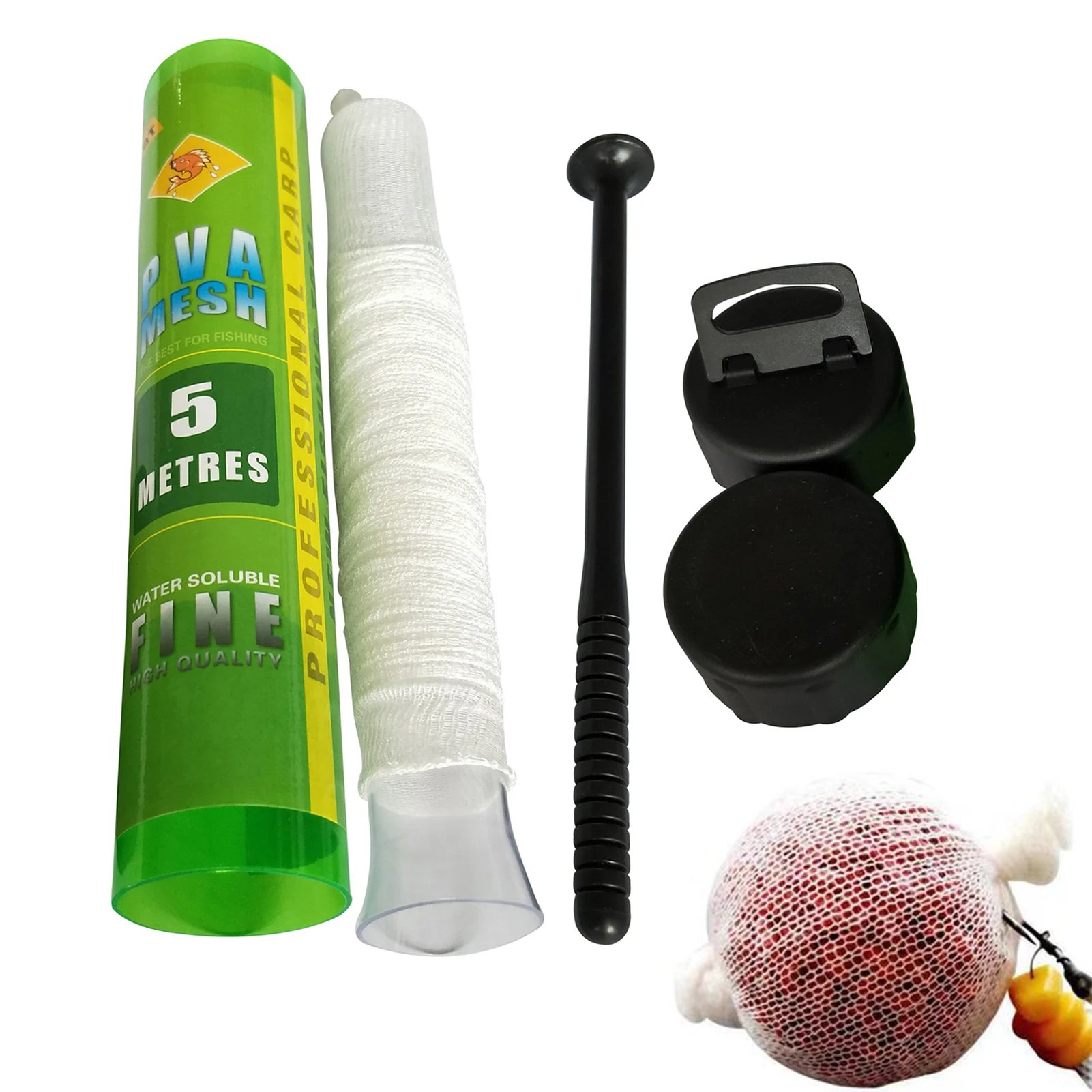 5M Carp Fishing PVA Mesh Net Soluble Water PVA Narrow Mesh Tube Net Carp Fishing Feeder Lures ...