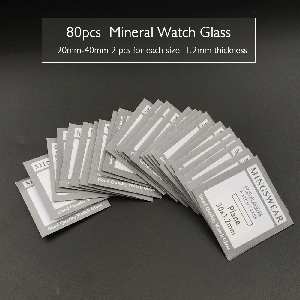 Wholesale 82pcs/Lot Mineral Watch Glass Kit 20mm-40mm Assort Size Round ...