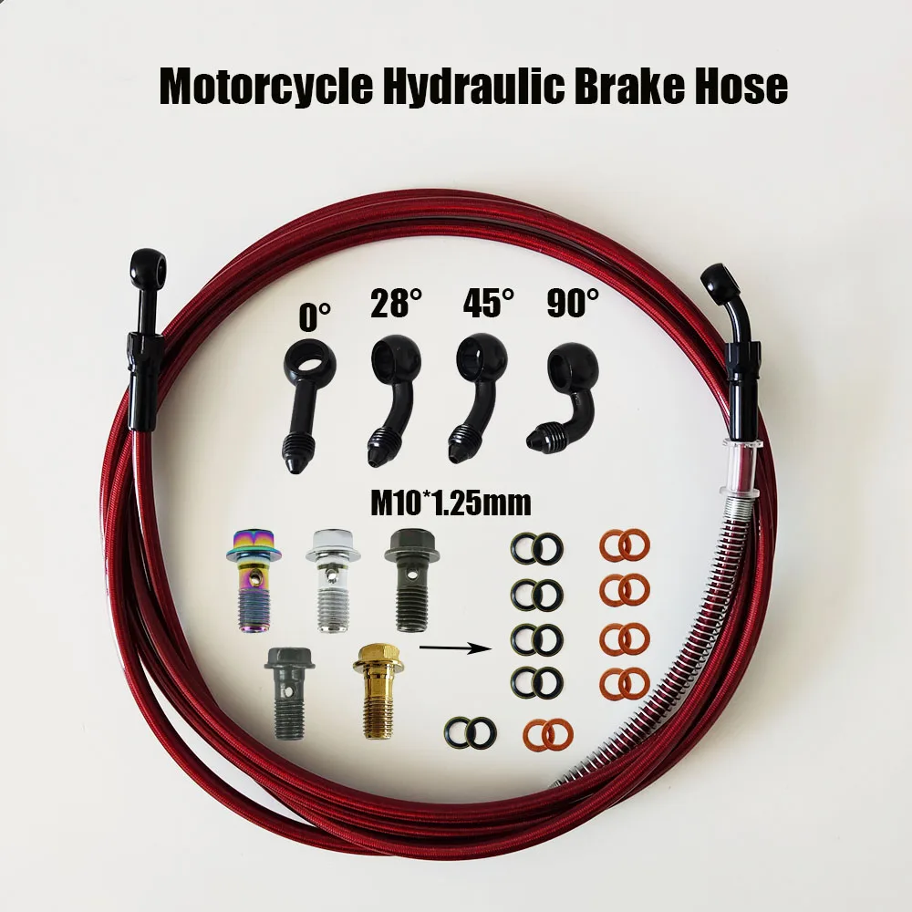 AN3-0-28-45-90-Degree-M10-Stainless-Steel-Braided-Motorcycle-Brake-Hose ...
