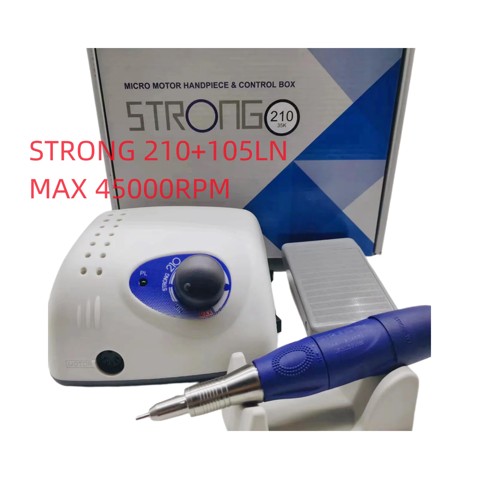 65W Strong 210 micro-motor 45000 RPM Strong 105LN electric nail drill ...