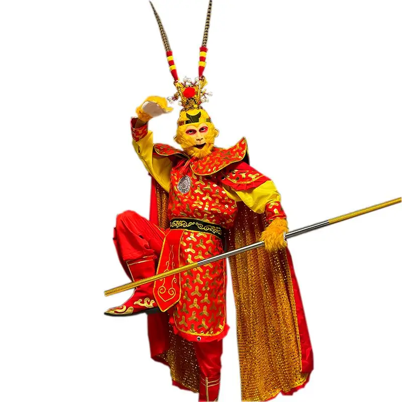 Red Sun Wukong Costumes For Men Great Sage Equal to Heaven Cosplay Suit ...