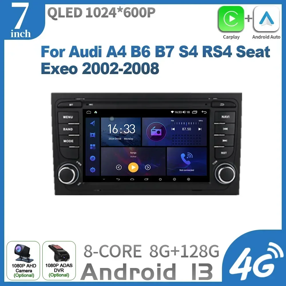 7inch-Wireless-Carplay-Android-OS-For-Audi-A4-B6-B7-S4-RS4-Seat-Exeo ...
