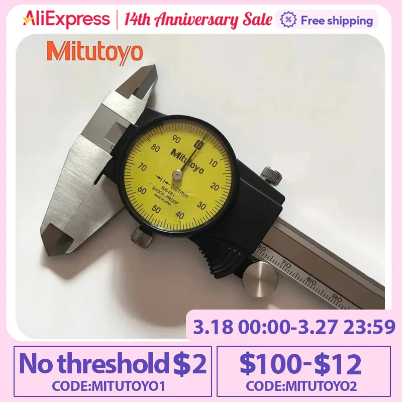 Mitutoyo-Dial-Caliper-Range-150-200-300mm-Indexing-Value-0-01-0-02mm ...