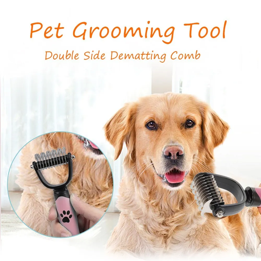 Pet-Grooming-Tool-Double-Side-Dematting-Comb-Remove-Undercoat-Mats ...