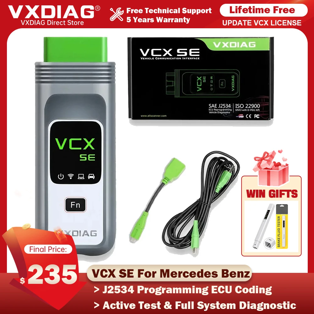 VXDIAG VCX j2534 ECU Programming VX408 SE For Mercedes Benz C6 ECU Coding Doip All System ...