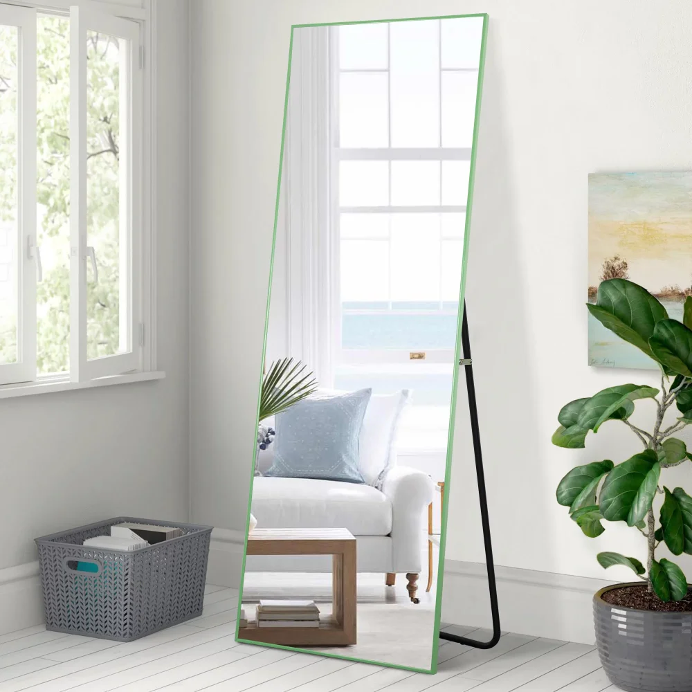 NeuType Full Length Rectangular Standing Floor Mirror with Aluminum ...