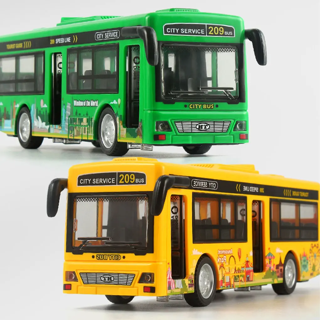 Simulation Toy Bus Open Car Door Realistic Details Light-Up Bottom ...