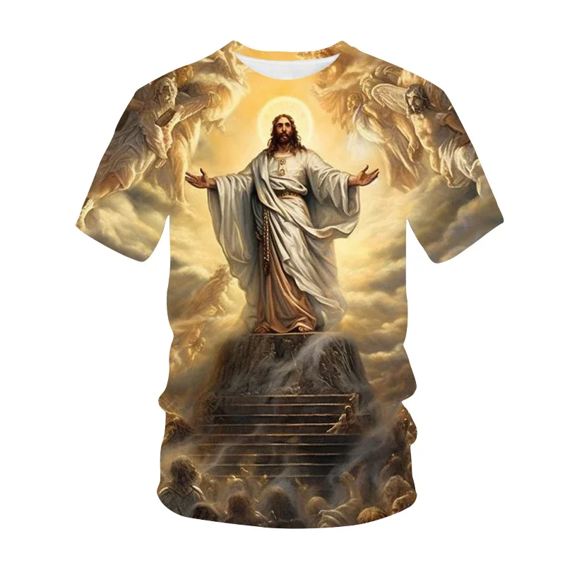 Men's Christ Jesus 3D Printed T-shirt, Faith Fashion Street Clothing ...