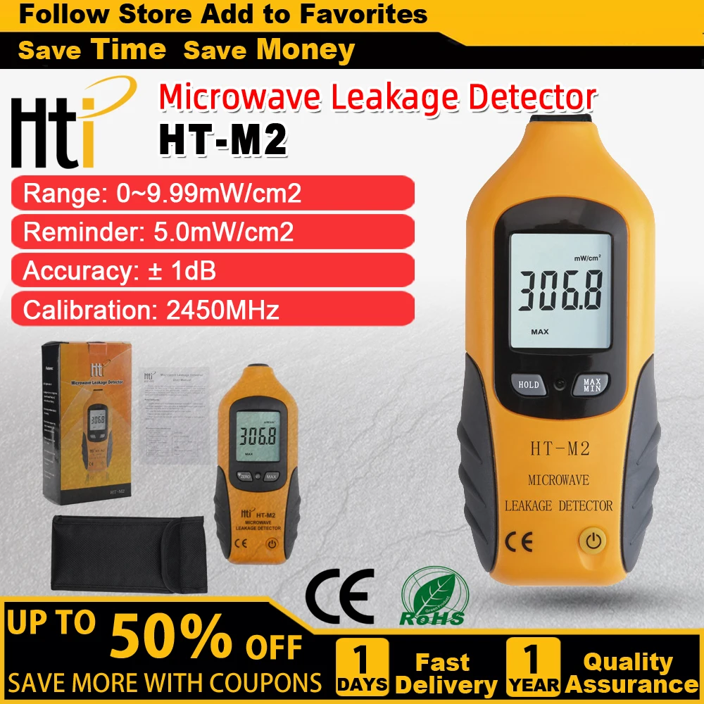 HTI-HT-M2-Microwave-Leakage-Detector-Portable-Digital-LCD-Display-Backlight-High-Accuracy ...