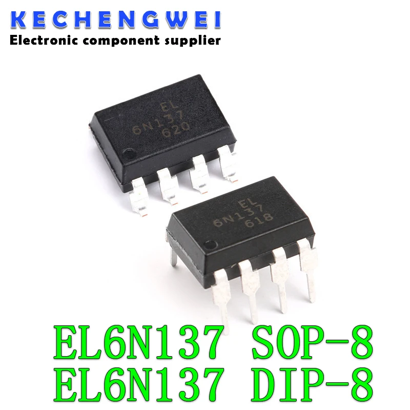 10PCS-LOT-6N137-EL6N137-6N137M-DIP8-6N137SD-EL6N137S-SOP8-High-speed-isolated-optocoupler-logic ...