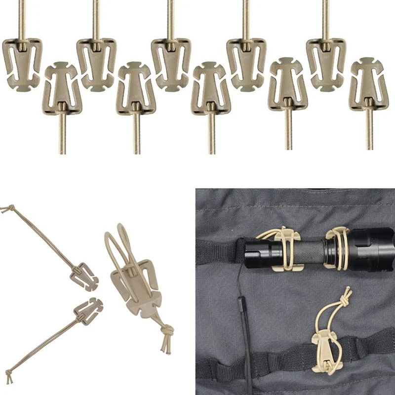 5/10Pcs Molle Web Dominators with Elastic String Multipurpose Tactical ...