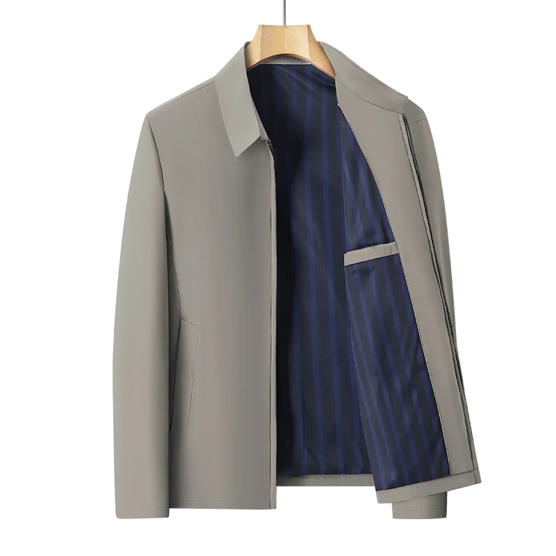 Spring Autumn Men Jacket 2024 New Fashion Turn Down Collar Smart Casual ...