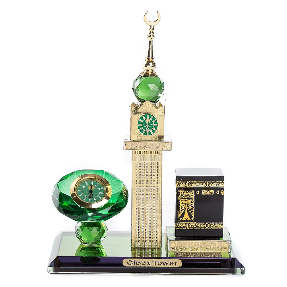 Crystal-Four-Sided-Clock-Muslim-Kaaba-Islamic-Crafts-Tower-Haji-Arab ...