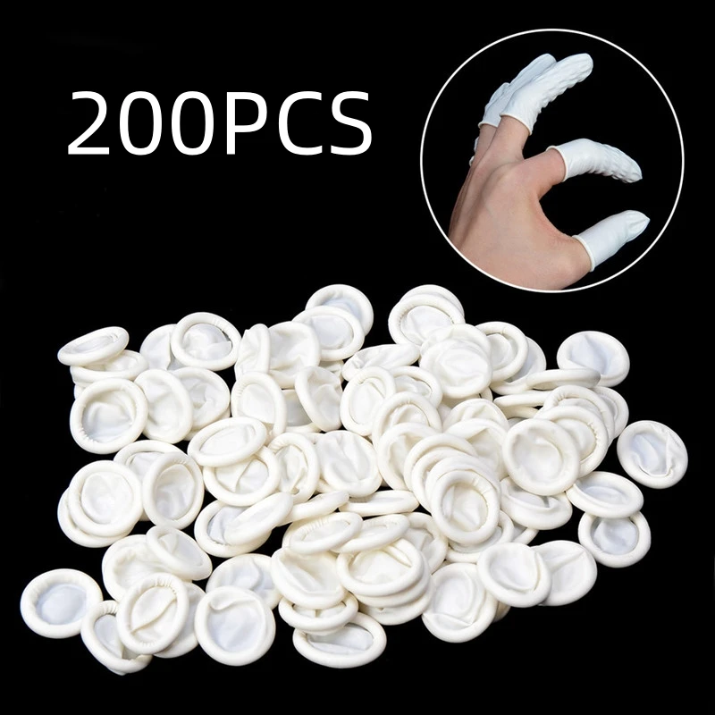 200-Pcs-Disposable-Finger-Cover-Natural-Rubber-Gloves-Non-slip-Latex ...