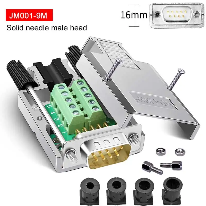QIANRENON Compact DB9 Solderless Serial Adapter Metal Shell