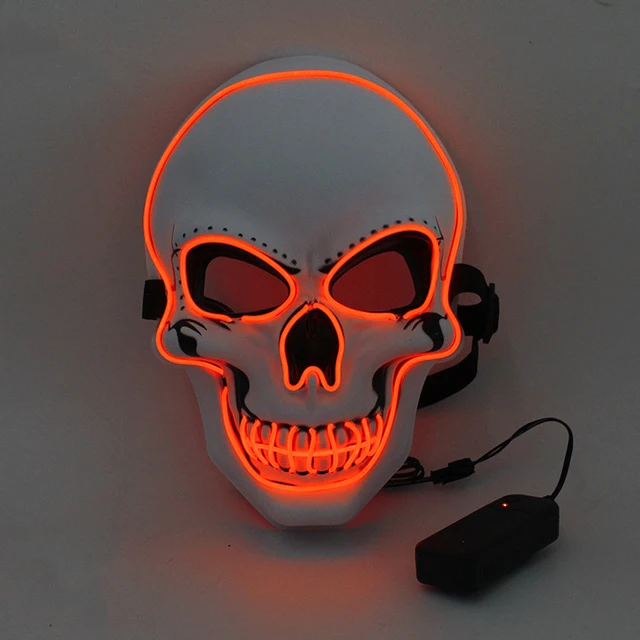 Halloween Horror Skull Mask LED Cold Light Mask LED Halloween Mask ...