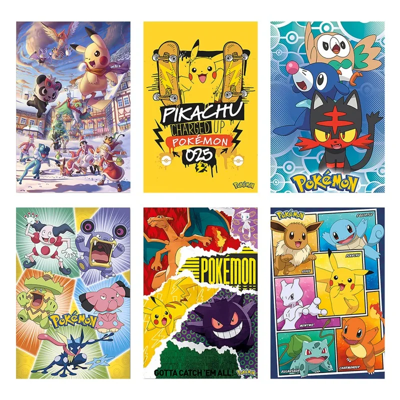 Pokemon-Pok-mon-Pikachu-Poster-Moon-Eevee-Pok-mon-Anime-Cartoon-Canvas ...