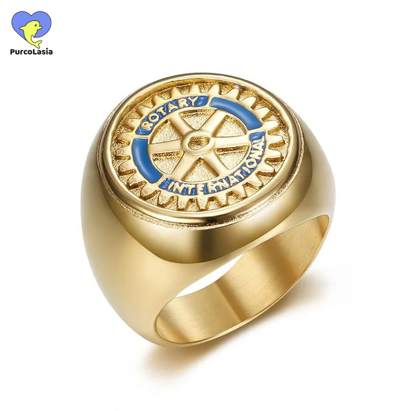 Rotary-International-Titanium-Hip-Hop-Ring-for-Men-No-Rusted-High ...