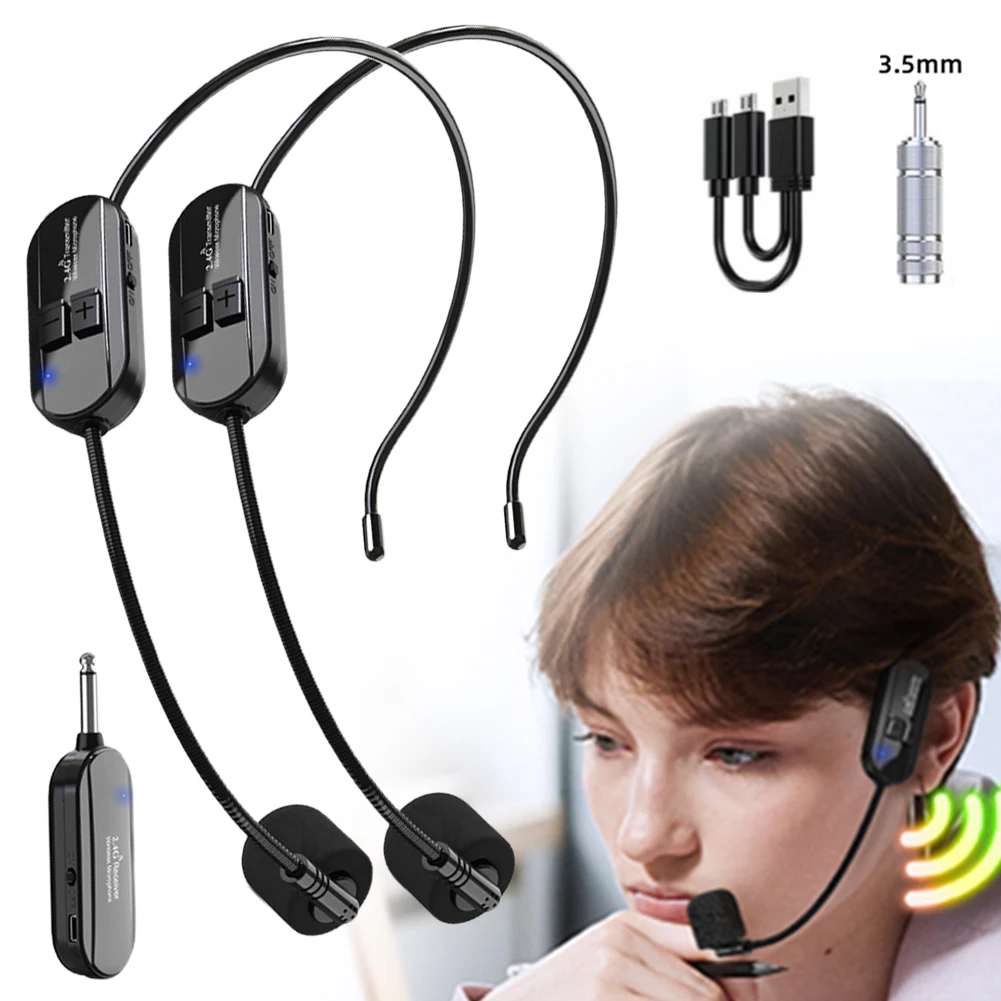 2-4G-Wireless-Microphone-Headset-Mic-Wireless-Earphone-For-Voice ...