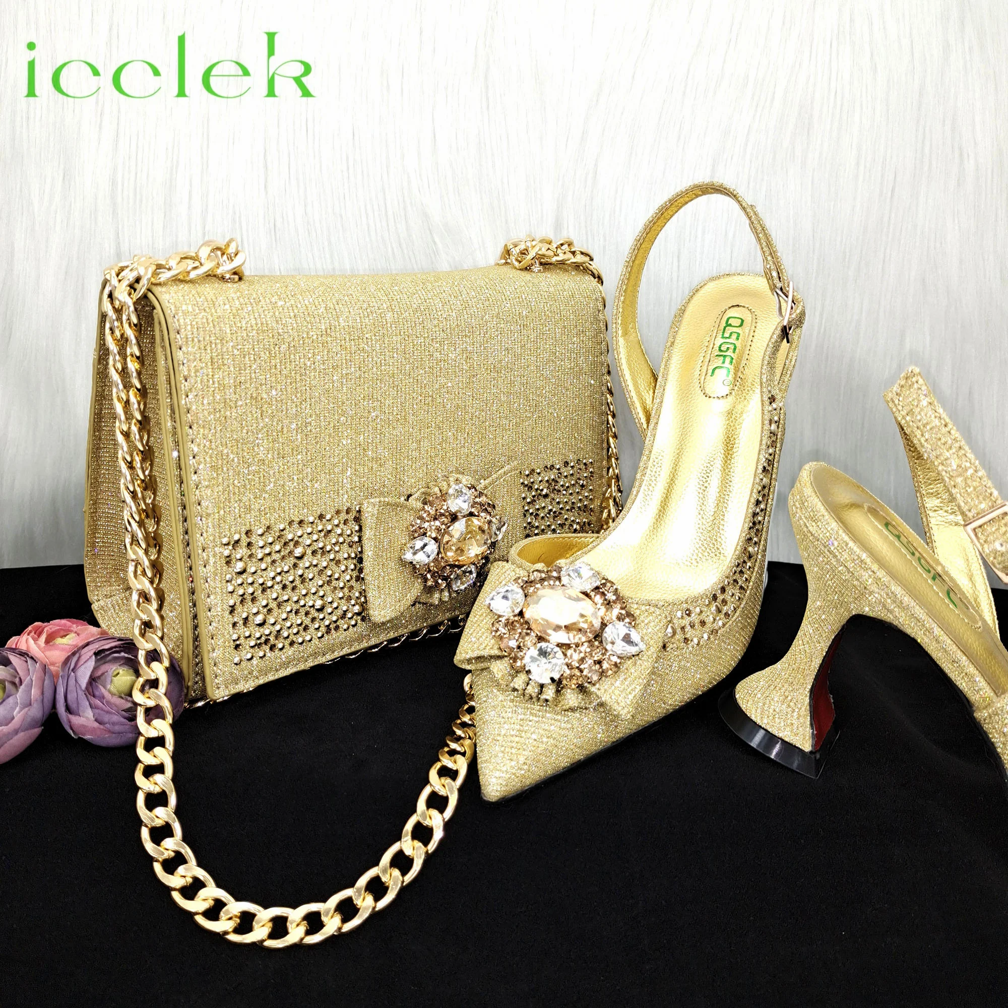 Gold-Color-Elegant-Fashion-Comfortable-Women-Pointed-Toe-Shoes-and-Bag ...