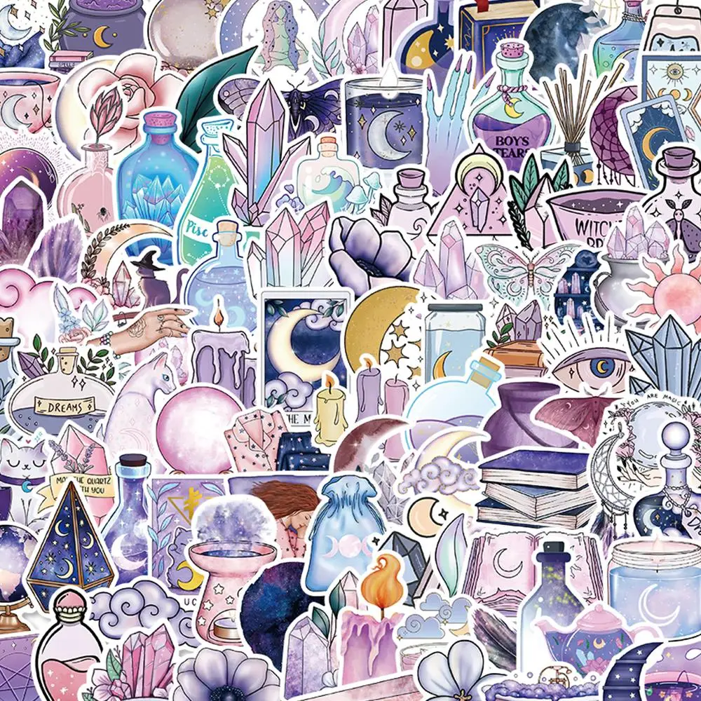 50-100pcs-Witchy-Stickers-Apothecary-Aesthetics-Mystery-Magic-Moon ...