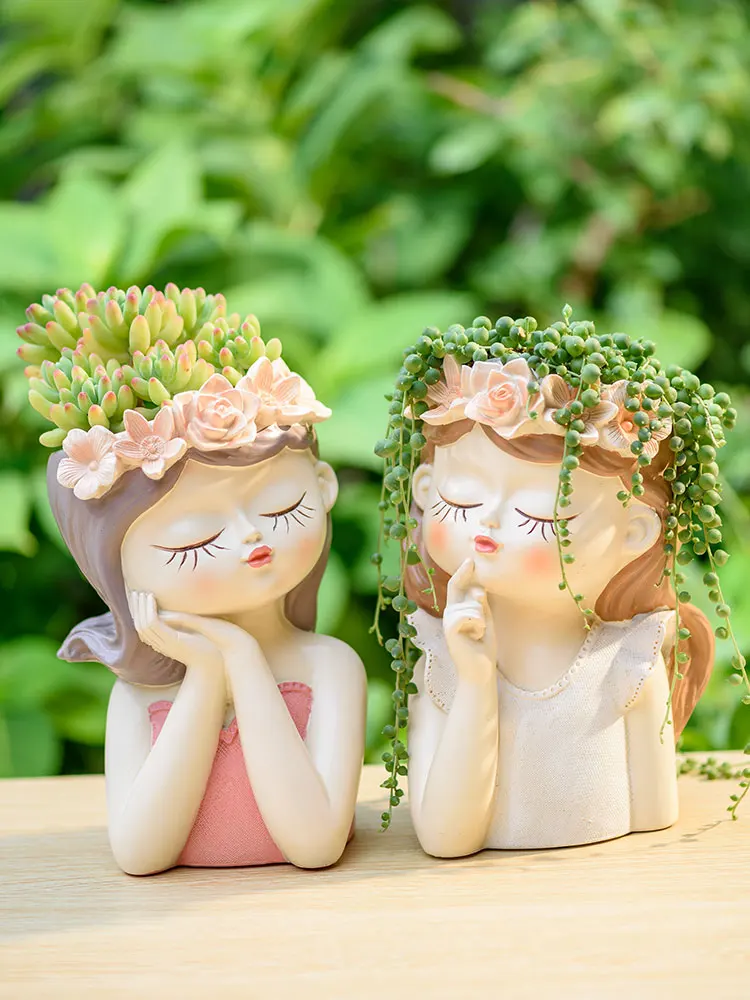 7-8inch-Fairy-Girl-Planter-for-Succulents-Cute-Girls-Portrait-Flower ...