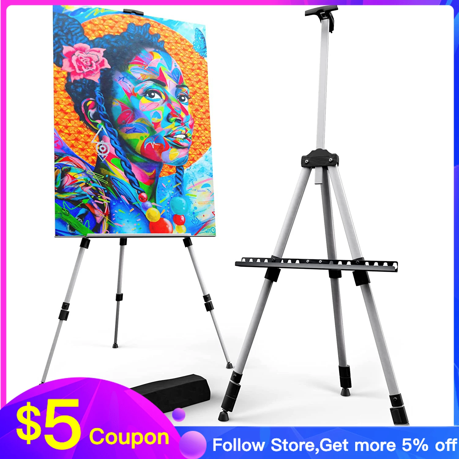 Artist Easel With Canvas