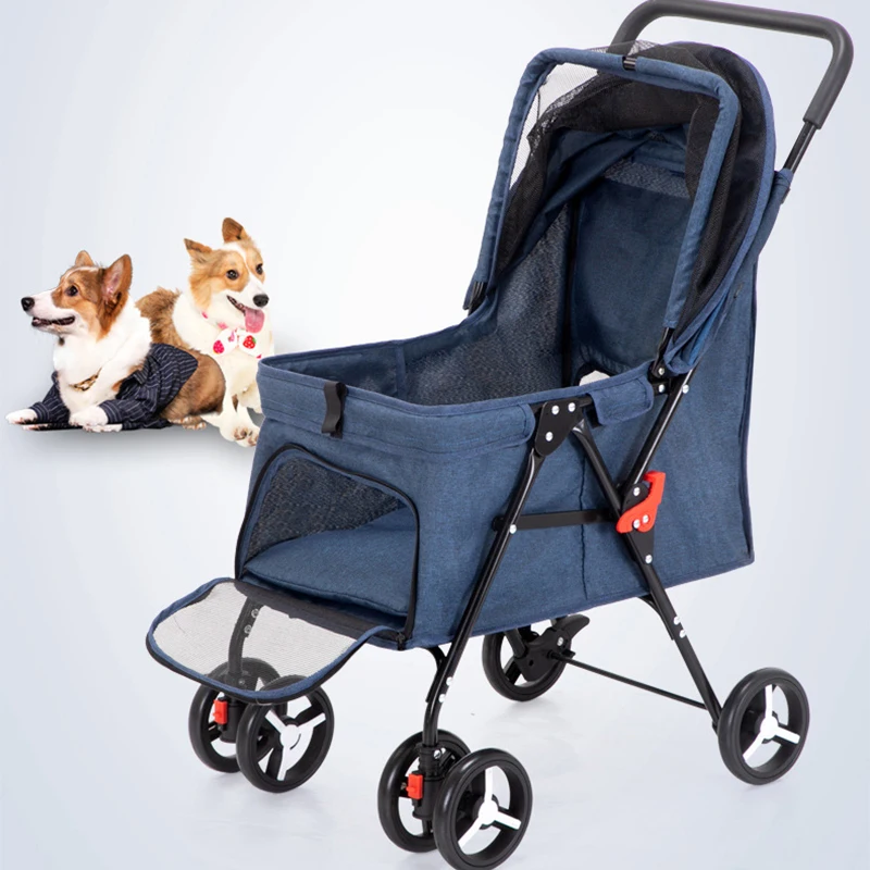 Dog-Stroller-and-Carrier-Trolley-Easy-to-Fold-Dog-Trolley-Used-for-Pets ...