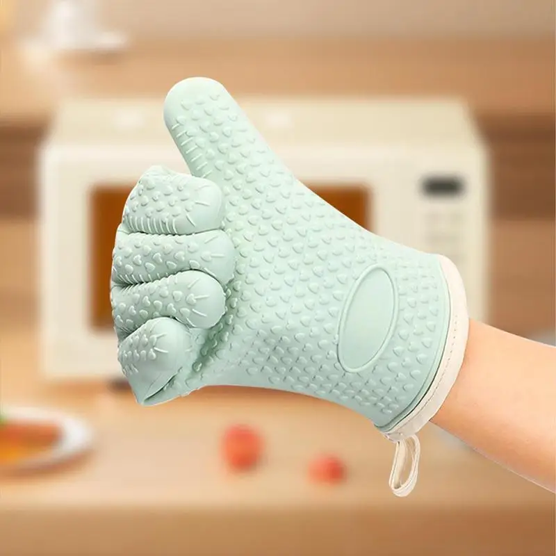Heat-Resistant-Silicone-Mittens-Kitchen-Glove-Thicken-Anti-Slip-Oven ...