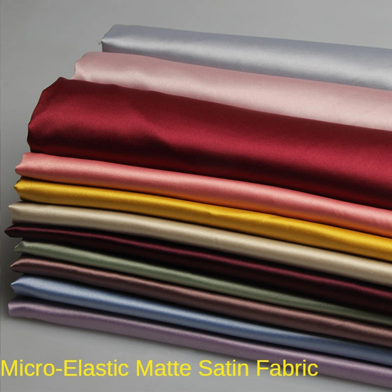Matte Micro-elastic Satin Fabric By The Meter for Dress Clothes ...