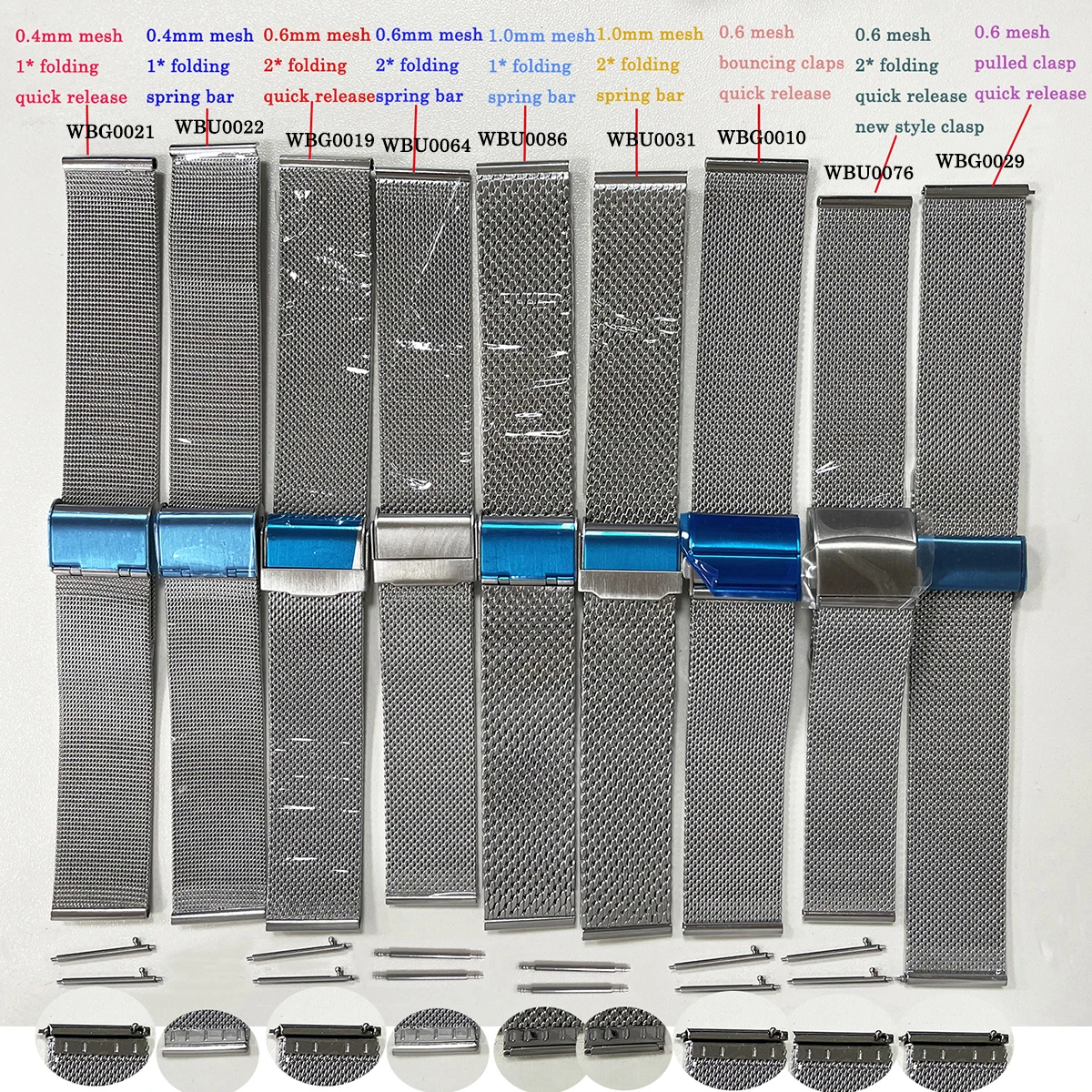 0.6 Milanese loop Bracelet Quick Release Bands Stainless Steel Mesh ...