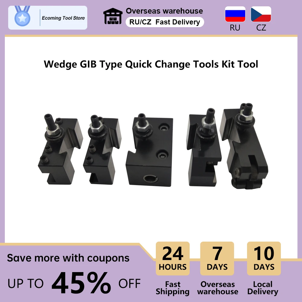Wedge GIB Type Quick Change Tools Kit Tool Post 250 001-010 Tool Holder ...