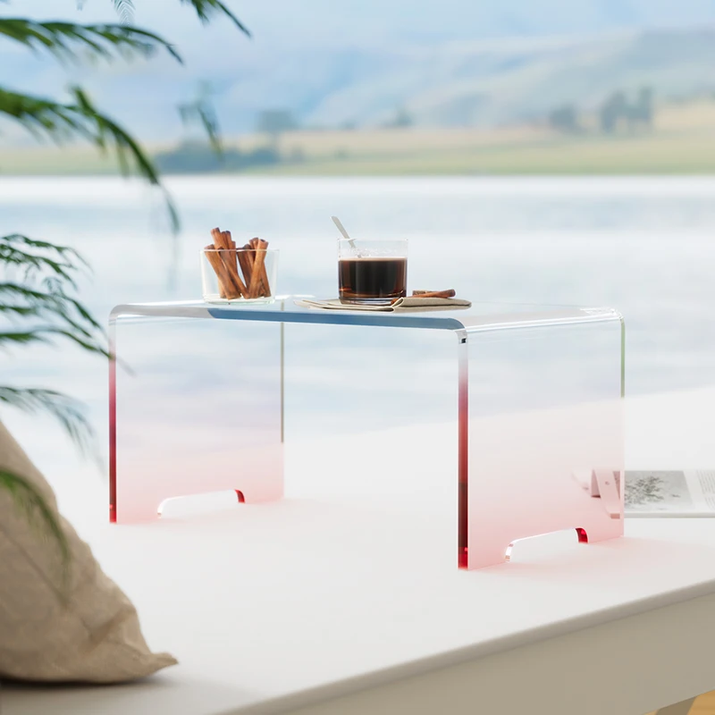 MOMO Acrylic Gradient Color Bay Window Table Small Coffee Table Low Bed ...