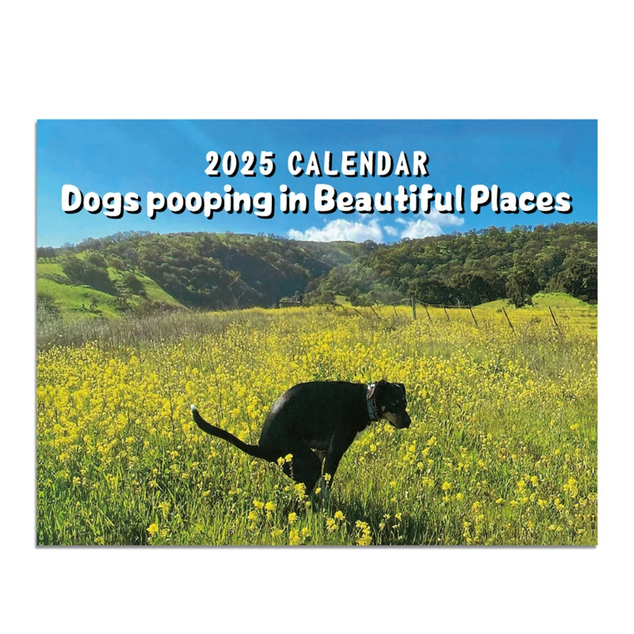 Funny-Dog-Pooping-Wall-Calendar-Hangable-Paper-Unique-Calendar-Gift-For ...