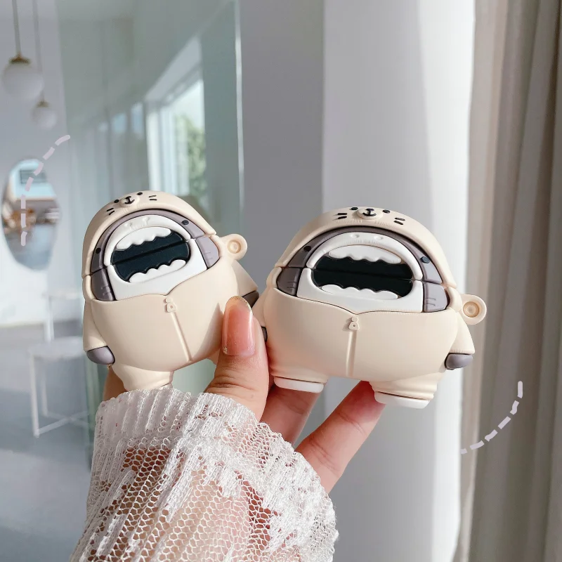 3D Cartoon Earphone Cover For Apple Airpods 1 2 3 Duck Soft Silicone ...