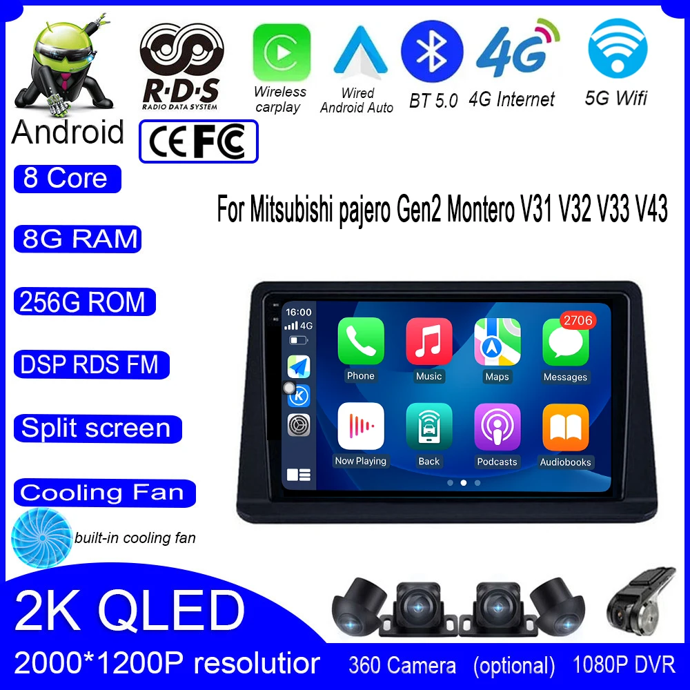 Android-13-For-Mitsubishi-Pajero-Gen2-Montero-V31-V32-V33-V43-Car-Radio ...