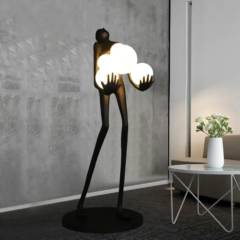 Modern-Humanoid-Art-Sculpture-Holding-Ball-Floor-Lamp-Hotel-Exhibition ...