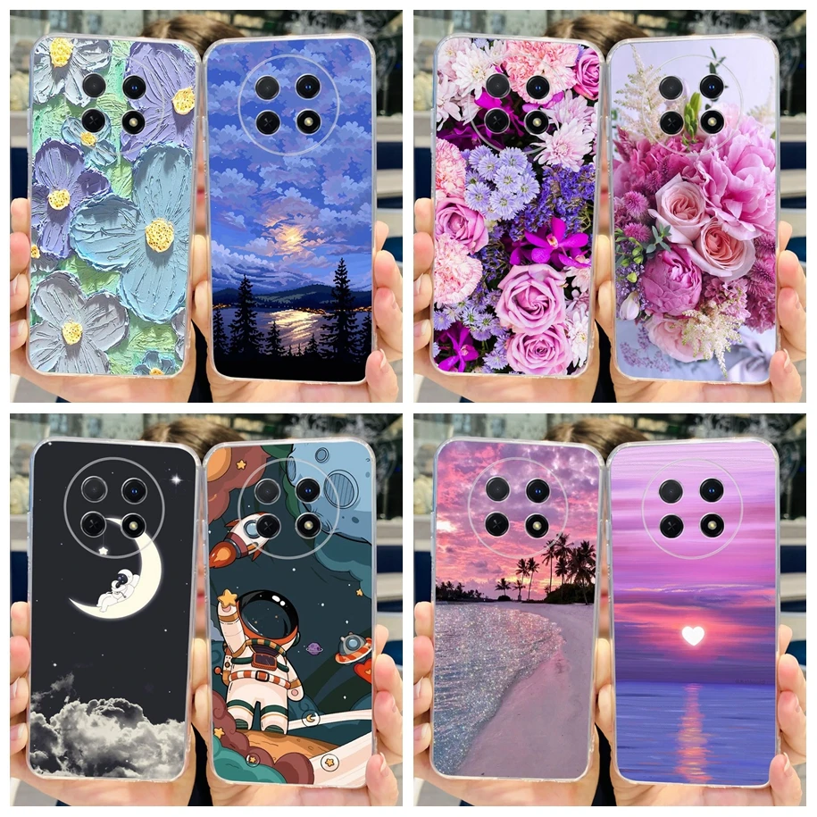 For-Huawei-Nova-Y91-Case-Silicone-Soft-TPU-Lovely-Astronaut-Cover-Phone ...