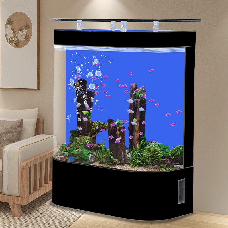 Big-Bay-Fish-Tank-Medium-Sized-Home-Living-Room-Aquarium-Lazy-People ...