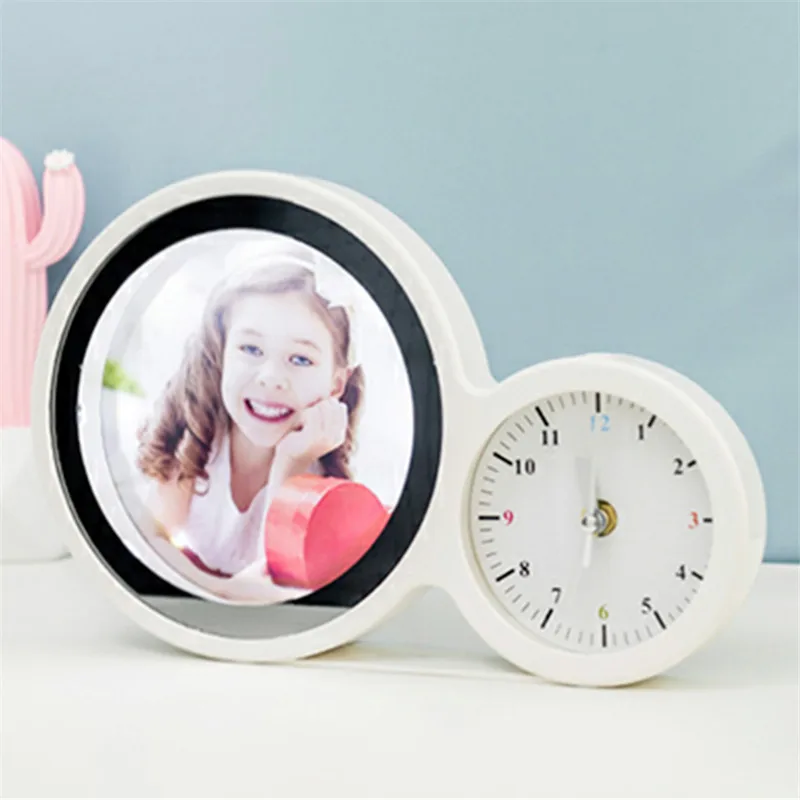 Sublimation-Alarm-Clock-with-LED-Light-Round-Magic-Mirror-3D-Photo ...