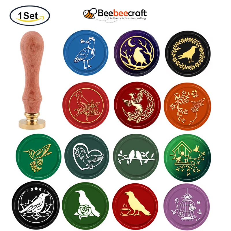 1PC-Wax-Seal-Stamp-Crow-Vintage-Bird-30mm-Removable-Brass-Head-Sealing ...