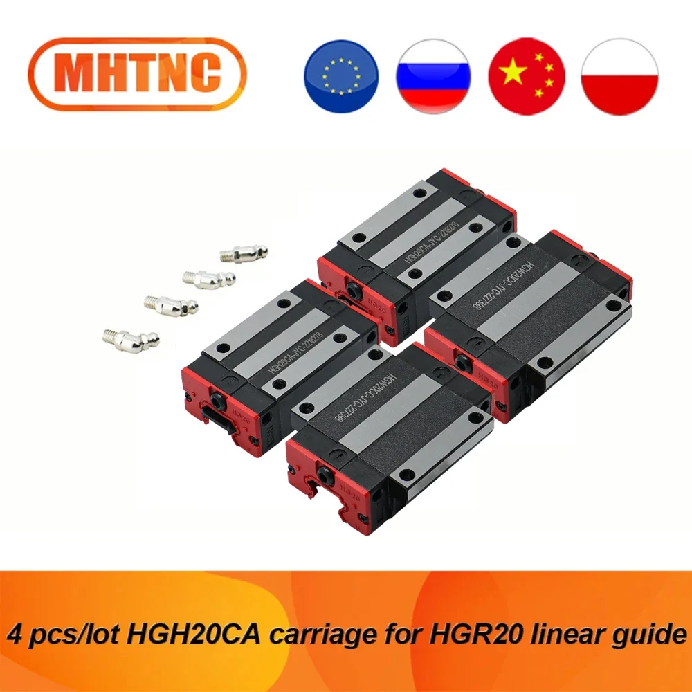 EU-RU-BR-Warehouse-Linear-Guides-HGR20-Carriages-4-PCS-lot-HGH20CA ...